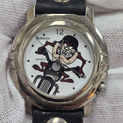 Vintage Armitron Watch: Looney Tunes: Taz Riding Motorcycle (2200/165 ...