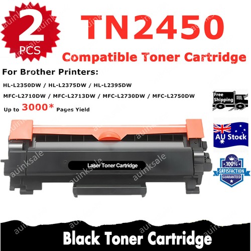 2x Compatible Toner TN2450 TN-2450 For Brother HL-L2350DW HL-L2375DW ...