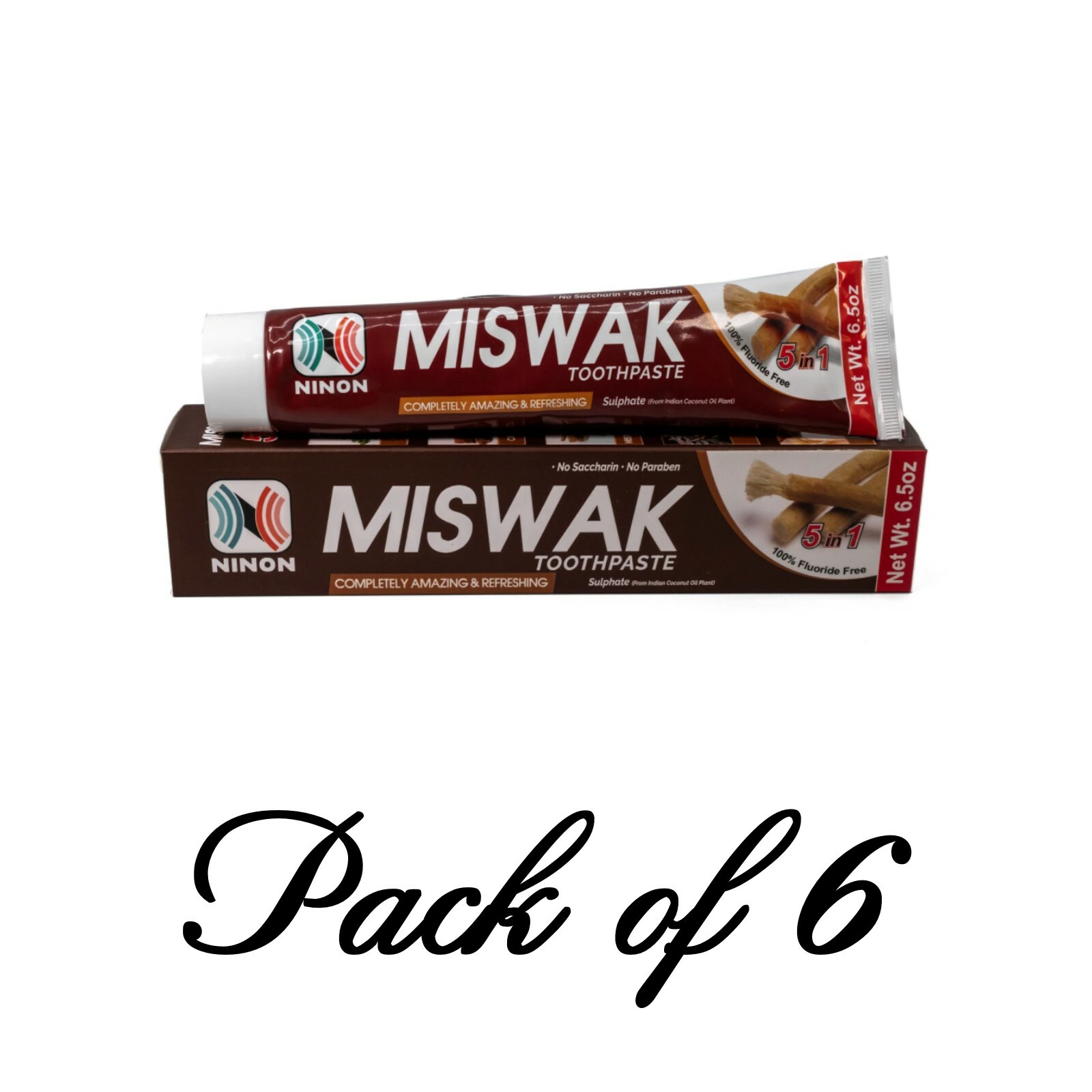 Neem Miswak 6 Pack Herbal Charcoal Essential Toothpaste 5 in 5 Dental Care Tube | eBay