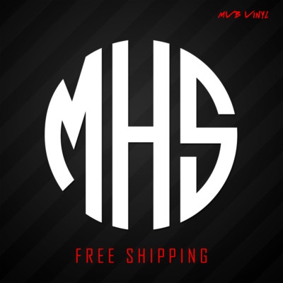 Circle Monogram Vinyl Decal Sticker | Custom Personalized Letters ...