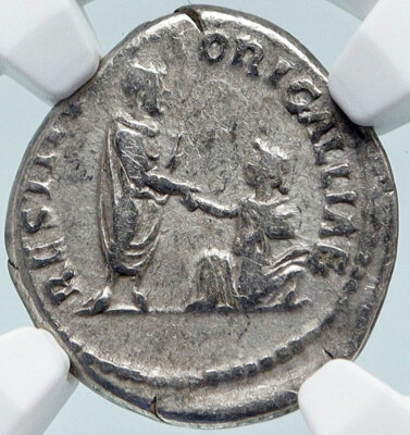 HADRIAN Raises GALLIA Travel Series 134AD Ancient Silver Roman Coin NGC ...