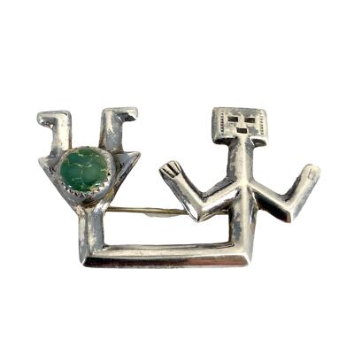 Signed Felix Joe Navajo Native American Vintage Sterling Bend Kachina ...