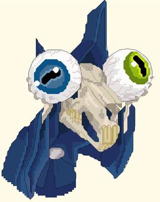 Discworld Death of Rats with eyeballs counted cross stitch kit/chart ...