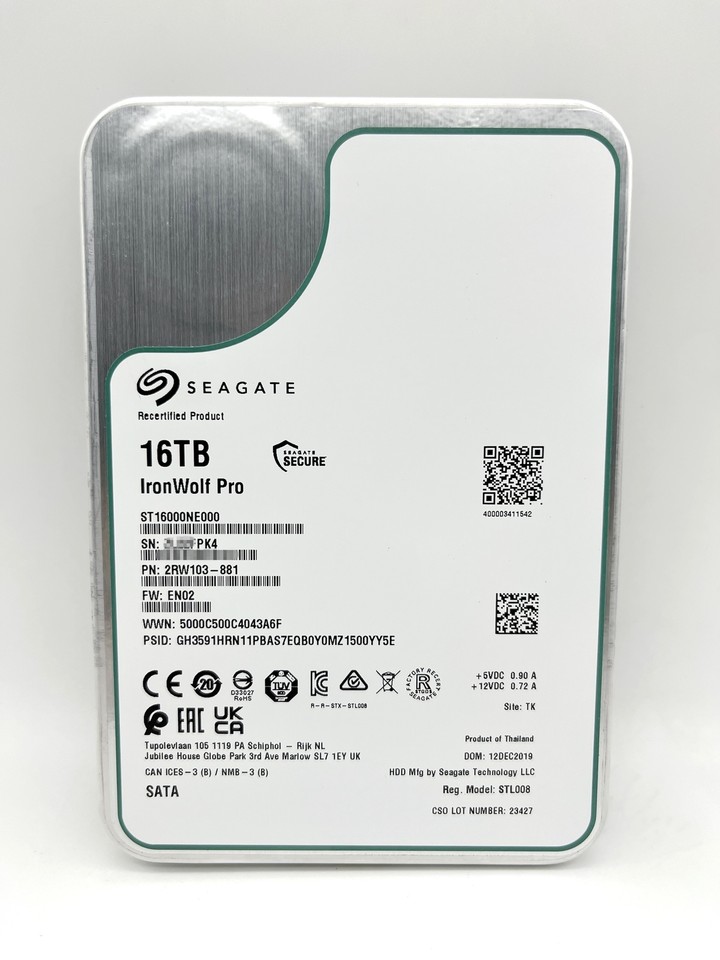 ST16000NE000-R Seagate IronWolf Pro 16TB 3.5 SATA 7200RPM Internal Hard ...