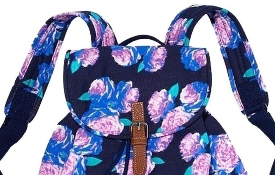 Victorias Secret STUNNING Blue Floral Full Size Backpack School Gym ...