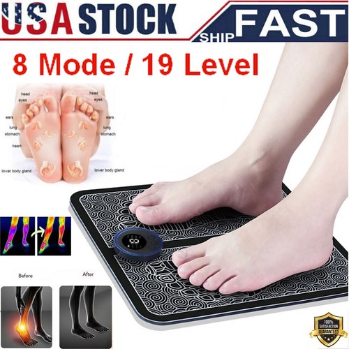 19-Level EMS Electric Foot Massager Pad Blood Circulation Muscle ...