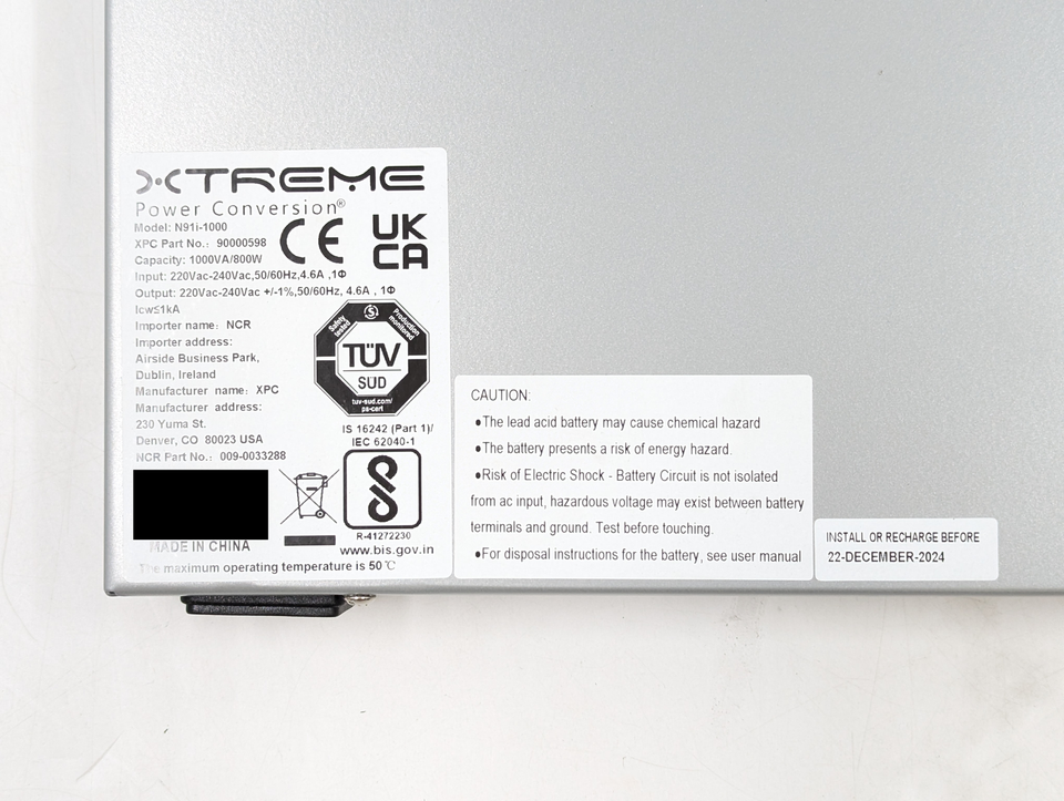 Xtreme Power Conversion Uninterruptible Power Supply (009-0033288) Gray ...