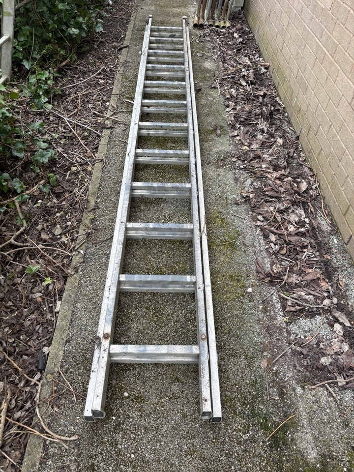 Aluminium Double Extension Ladder. Closed Size 3600mm Long. Used But ...