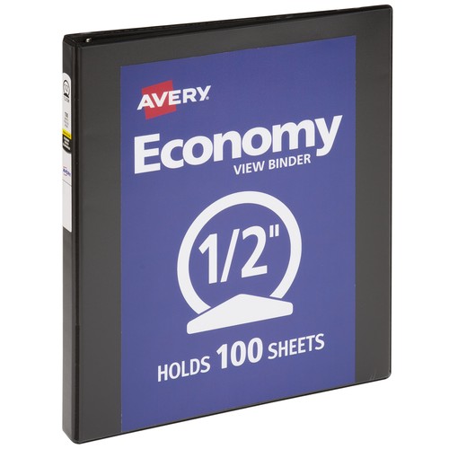 Economy View Binder With Round Rings 3 Rings 0.5" Capacity 11 X 8.5 ...
