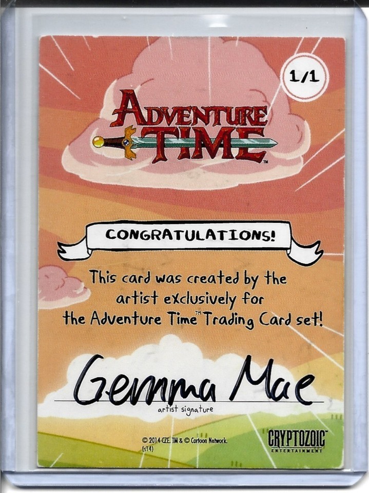 2014 Cryptozoic Adventure Time Finn The Human Sketch 1/1 Gemma Mae | eBay