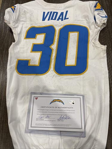 Kimani Vidal Los Angeles Chargers Game Used Worn Jersey Vs Browns 11/3 ...