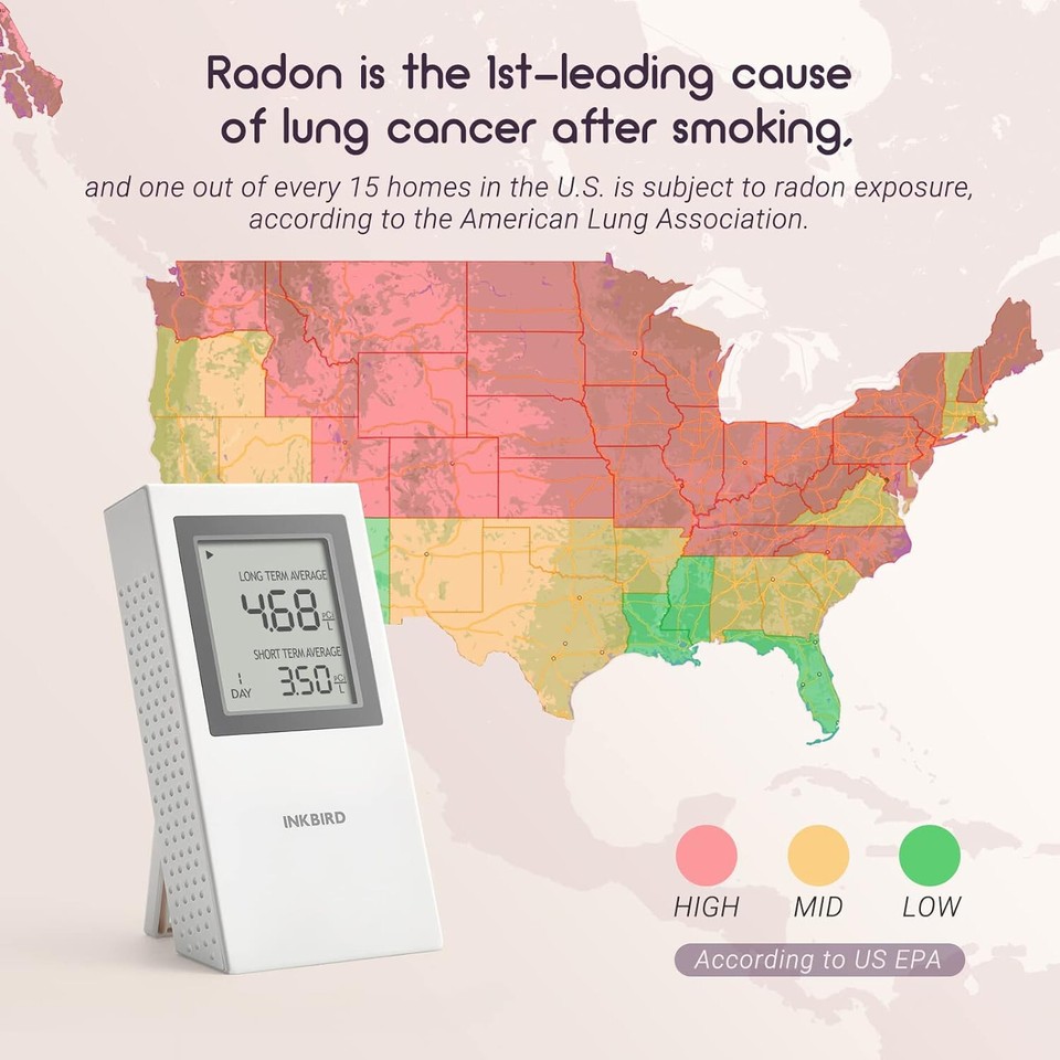 Indoor Radon Detector Fast/Accurate Radon Tester Short/Long Term ...