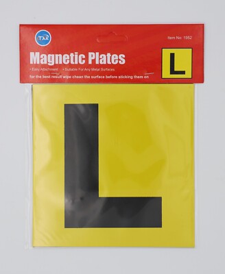 2 Pcs PLATE Learning Learner Driver Magnetic Plate Car Licence Yellow L ...