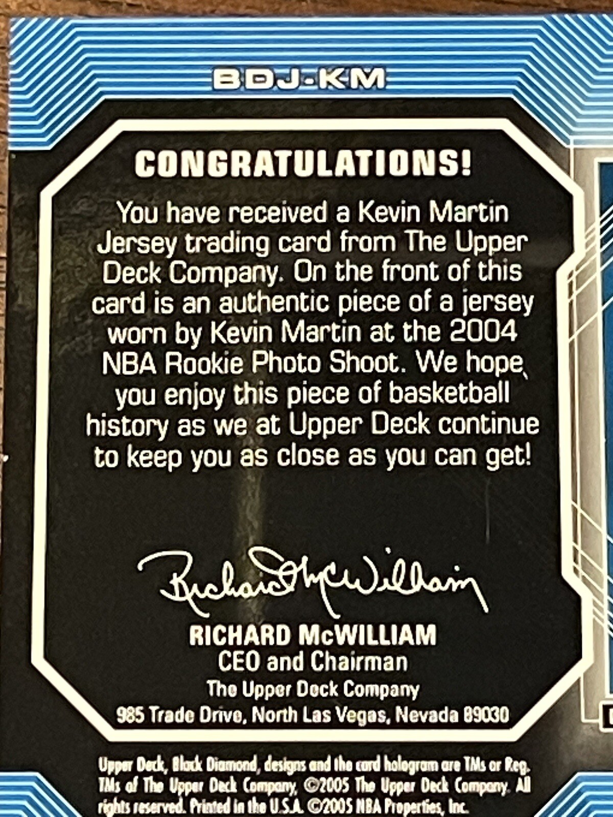 2004-05 SP Black Diamond JERSEY ROOKIE RC Kevin Martín Kings Game Worn ...
