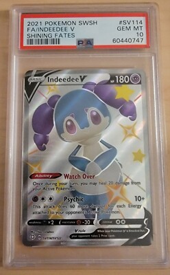 INDEEDEE V-2021 Pokemon SWSH FA/Indeedee V Shining Fates #SV114 GEM MT ...