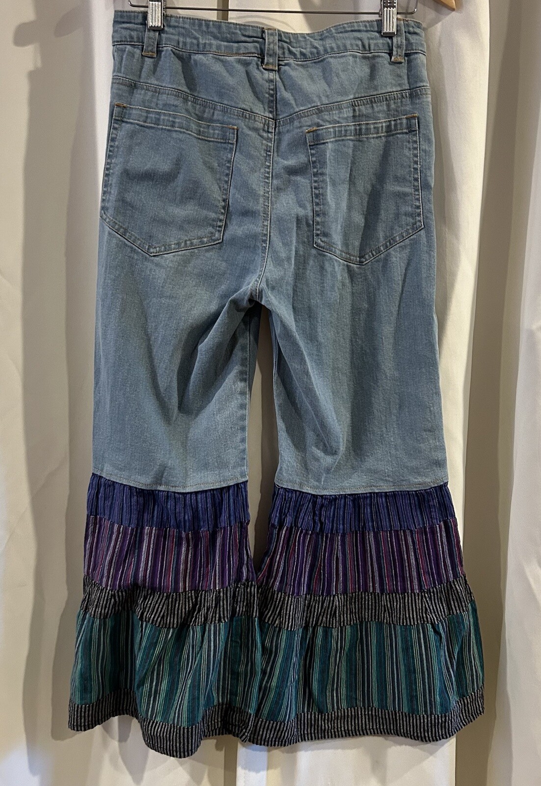 Gypsy Rose Flared Hippie Boho Jeans Size Large - Gem