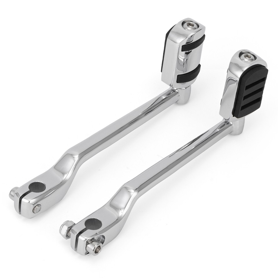 NEW Chrome&Black Extend Heel Toe Shift Lever W/Shifter Peg For Harley ...
