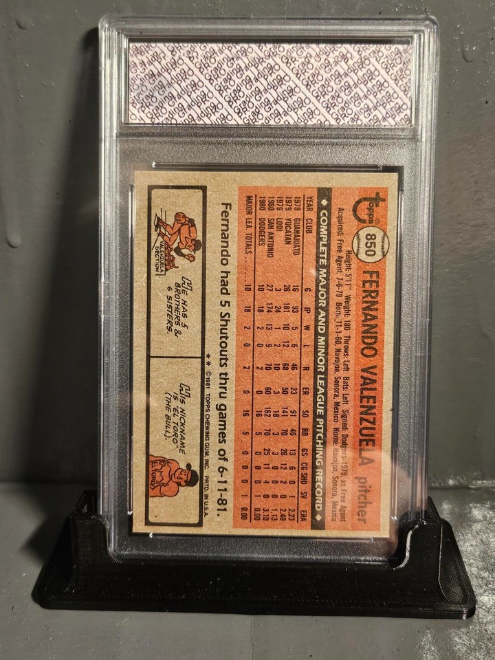 1981 Topps Traded - #850 Fernando Valenzuela Rookie Card PRO Gem Mint ...