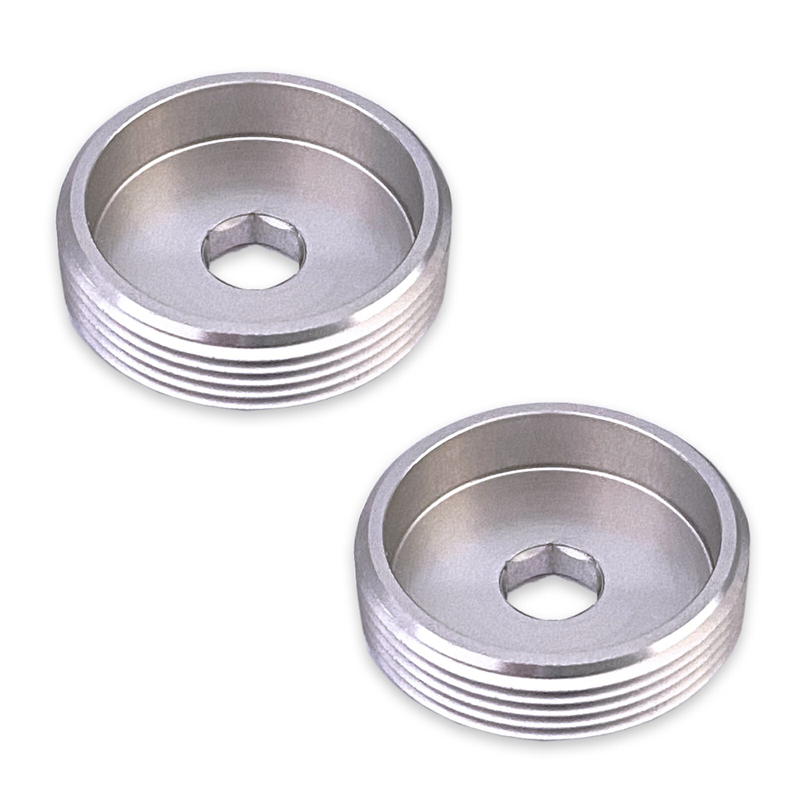 Pair x2 of Silver Aluminium Crank Arm Dust Caps Chain Set Covers | eBay
