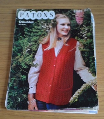 PATONS * DOUBLET * SLEEVELESS CARDIGAN VINTAGE KNITTING PATTERN * 2267 ...