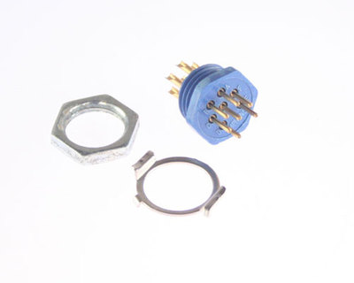 126-197 7-Pin Male Miniature Hexagonal Panel Connector Plug Hex Nut ...