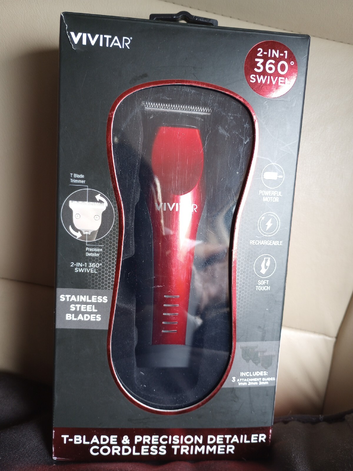 VIVITAR 360 SWIVEL HAIR BEARD Stainless Steel CORDLESS T-BLADE TRIMMER ...