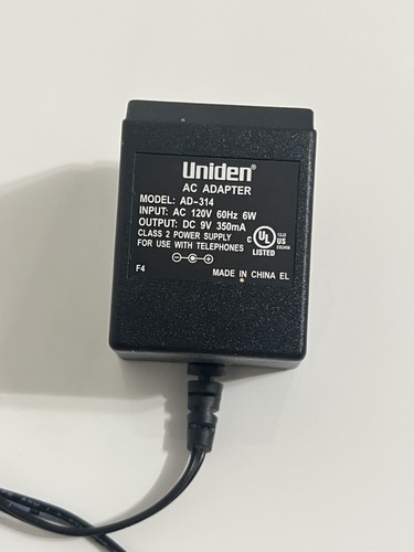 Uniden AD-314 AC Adapter 9V 350mA Power Cord | eBay