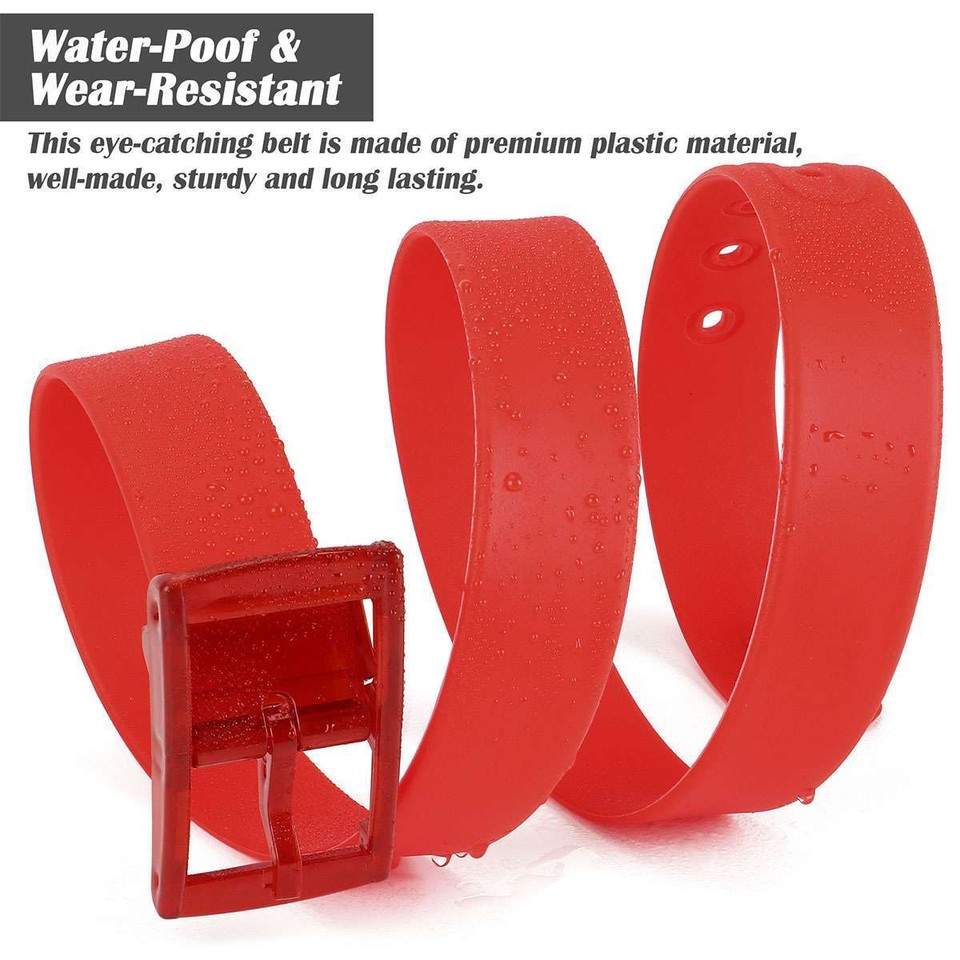 Unisex Adjustable Cut to Fit Rubber Plastic Jelly Silicone Casual Belt ...