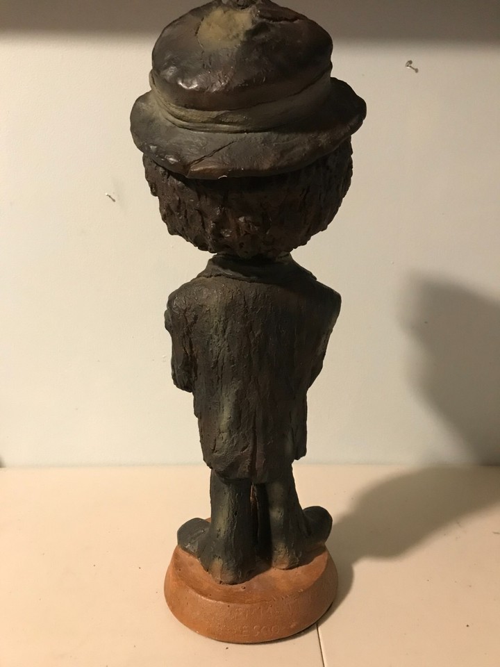 ESCO Emmett Kelly Jr. Chalkware Statue Standing with a Broom 18-1/4 ...