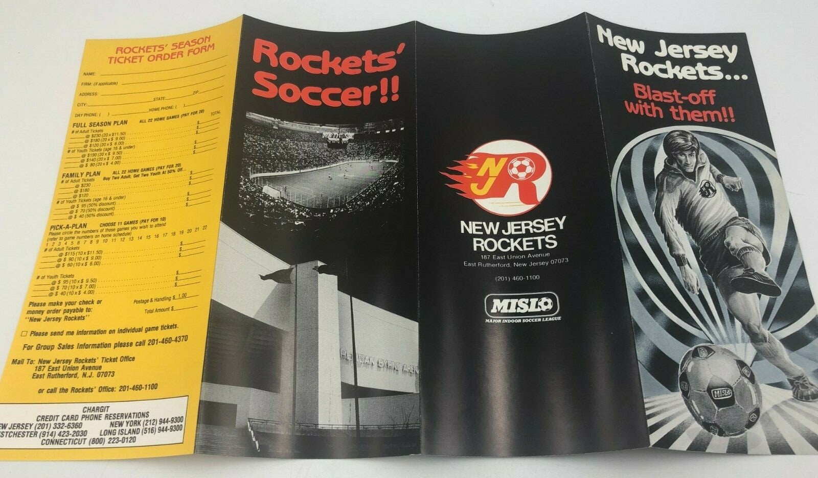 New Jersey Rockets 1981-82 RARE!! MISL Indoor Soccer Season Ticket ...