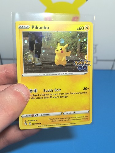 Pikachu ERROR Weird SQUARE CUT 027/078 Promo SWIRL! Pokemon Go TCG ...