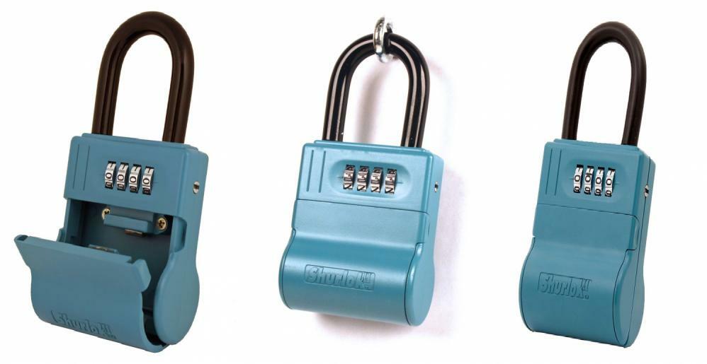 ShurLok SL-600W 4 Dial Numbered Key Storage Combination Lock Box, Blue ...
