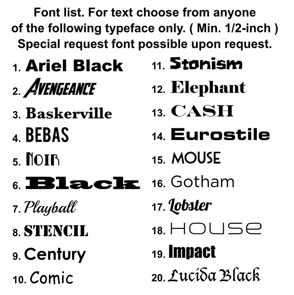 Decals Vinyl Names, ID Plates, Quotes, States, Zip, Phrase, Badges ...