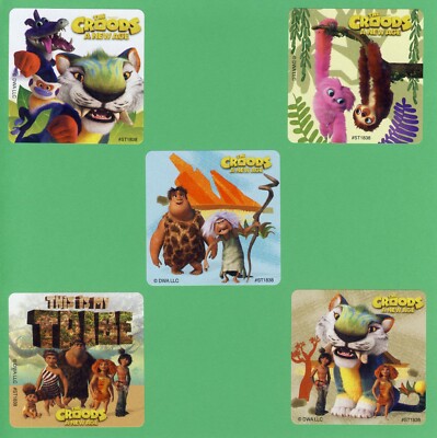 10 The Croods A New Age Large Stickers - Eep, Grug, Guy, Ugga, Sandy ...