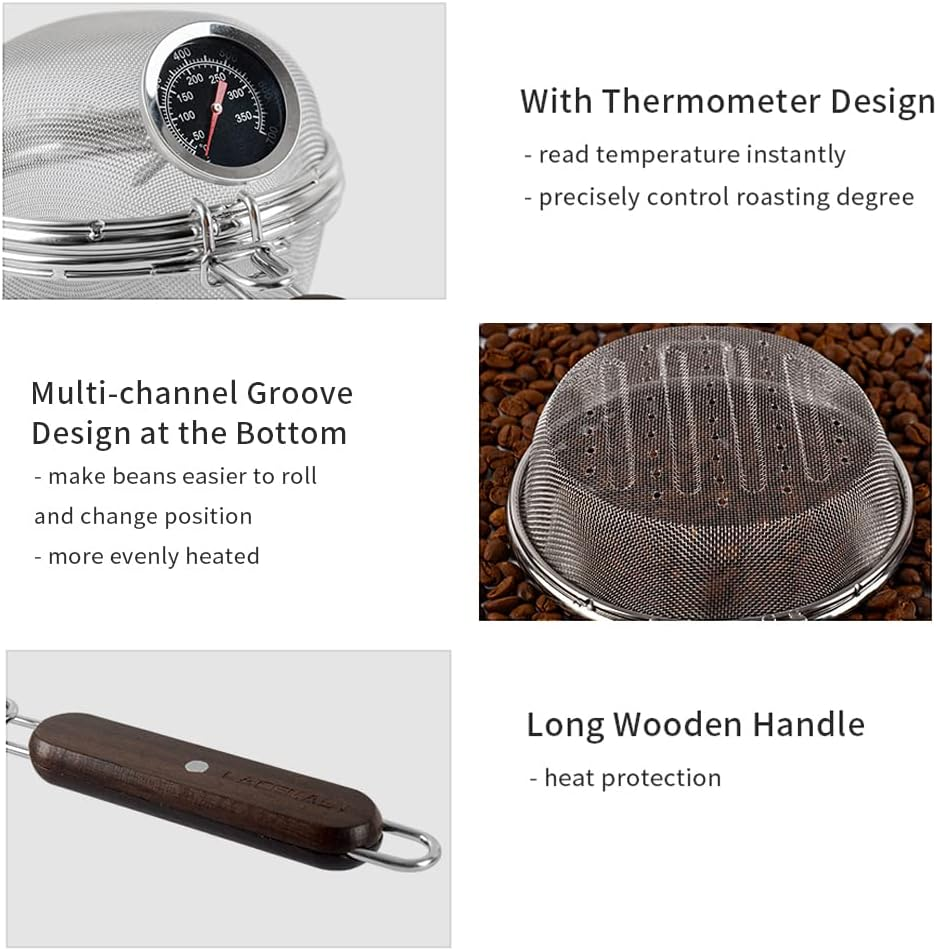 Home Coffee Bean Roaster Tool - Portable Stainless Steel Handy Coffee ...
