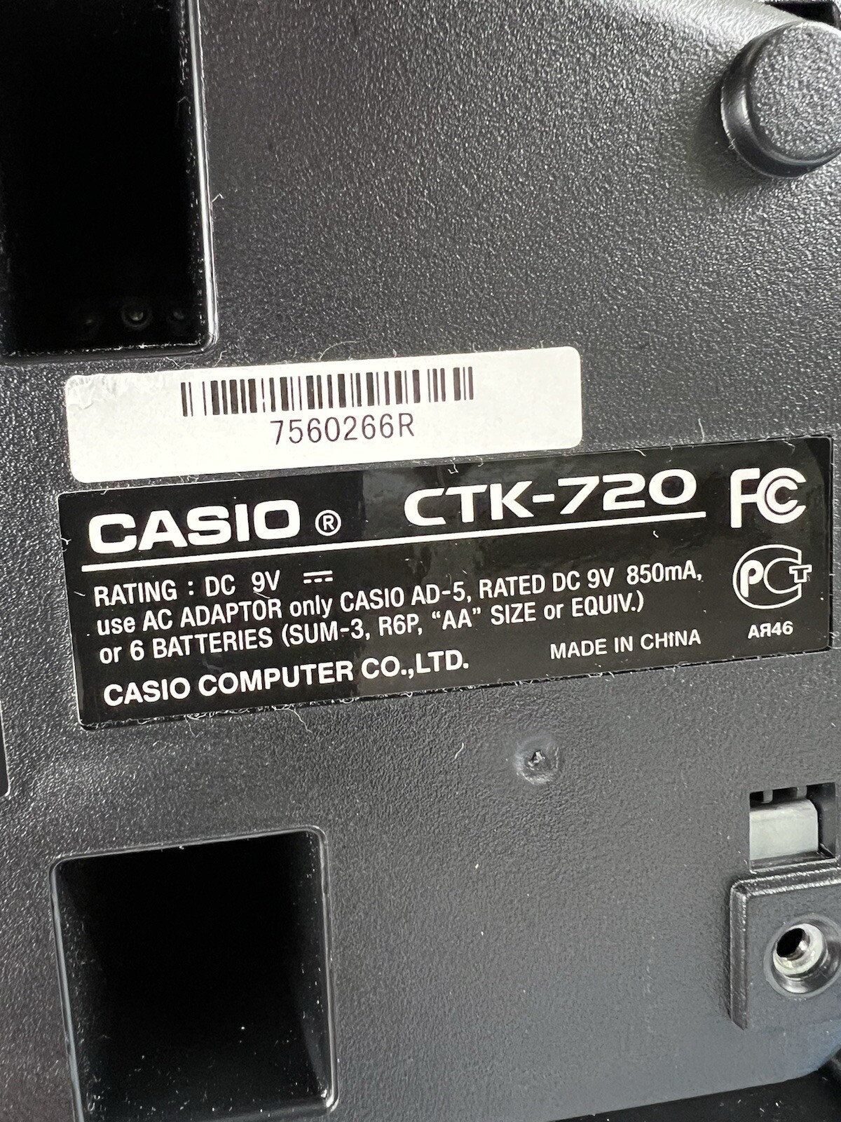 Casio Ctk-720 61 Key Portable Keyboard - Black No Stand for sale online ...