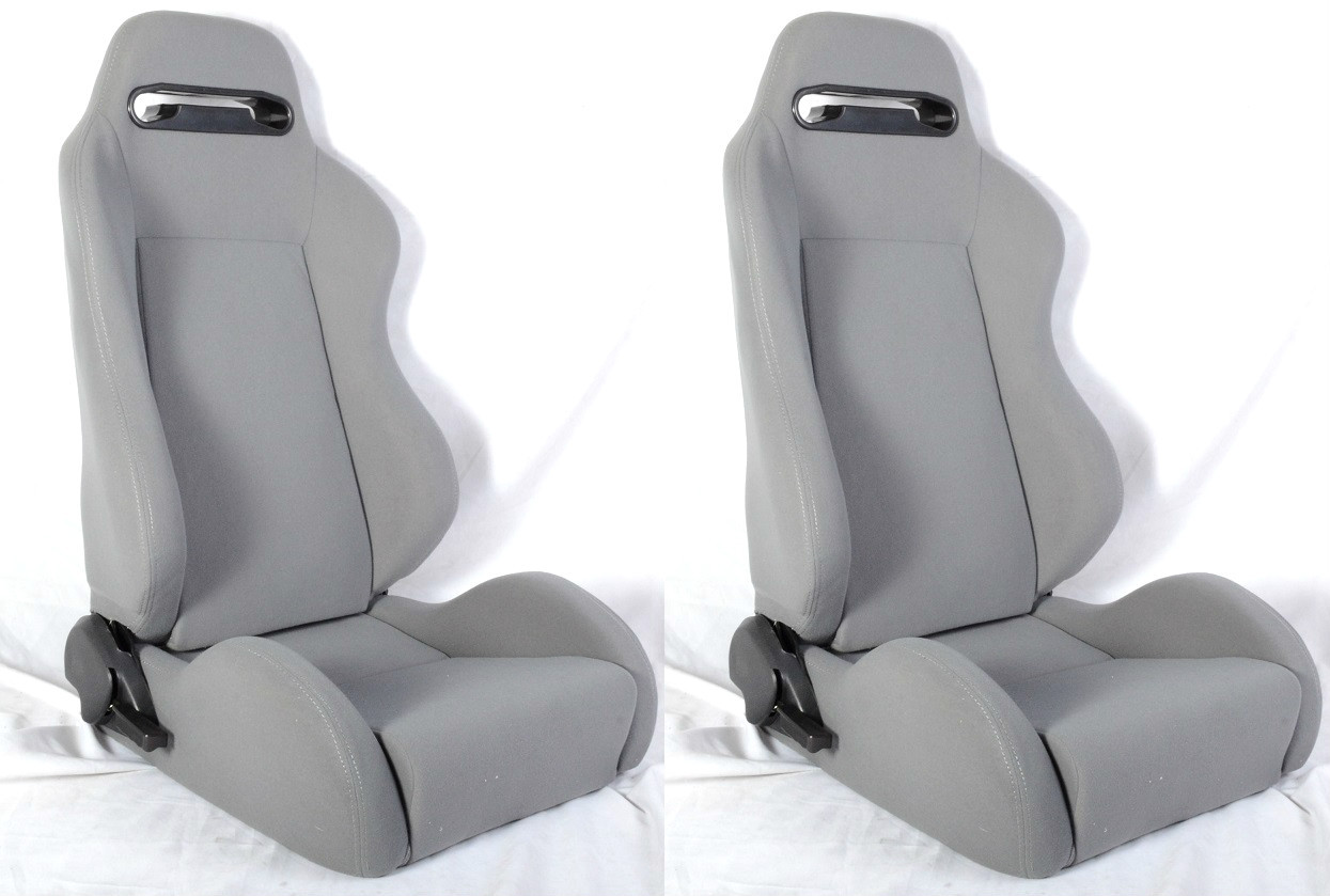 NEW 1 PAIR GRAY CLOTH RECLINABLE RACING SEATS FOR CHEVROLET **** | eBay