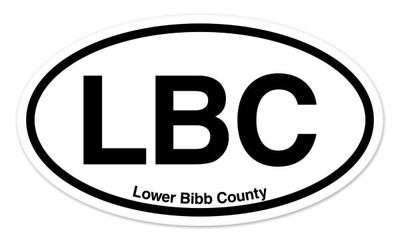 LBC Lower Bibb County Oval car window bumper sticker decal 5" x 3" | eBay