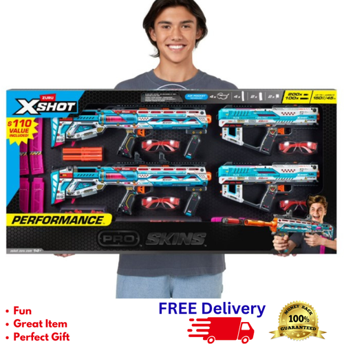 ZURU X-Shot PRO Fury-X Longshot Blaster 4-Pack 300 Darts Combo Kit NEW ...