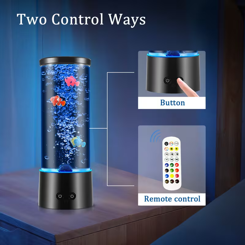 Fish Bubble Lamp LED Mood Light with Remote Control, Sensory Fish Lamp ...