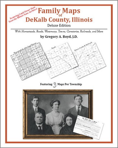 Family Maps DeKalb County Illinois Genealogy IL Plat | eBay