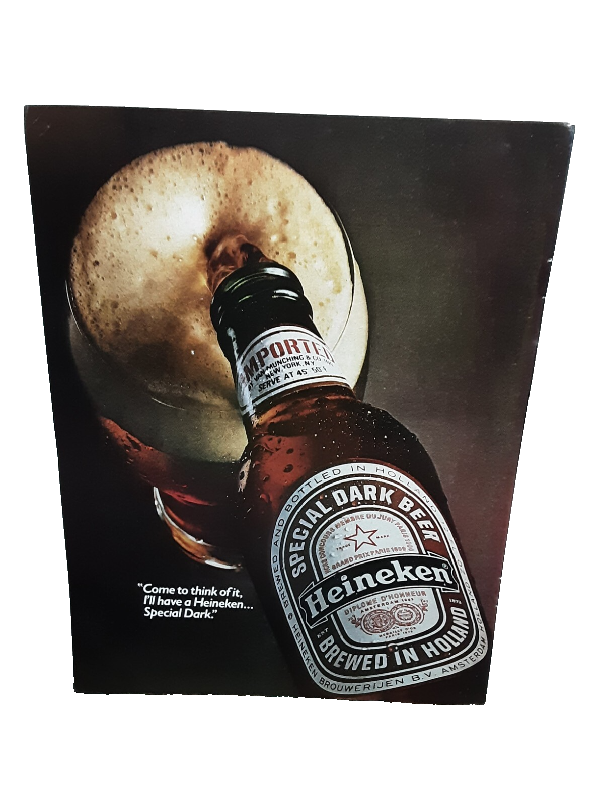 1982 Heineken Dark Beer Special Original Print Ad | eBay