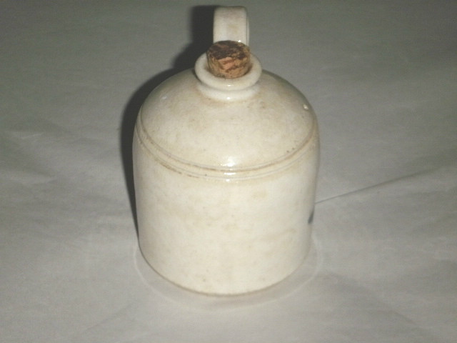 LIVERMORE CALIFORIA ANTIQUE RABOLI 4" WINE JUG BANDED BREATHER HOLE ...