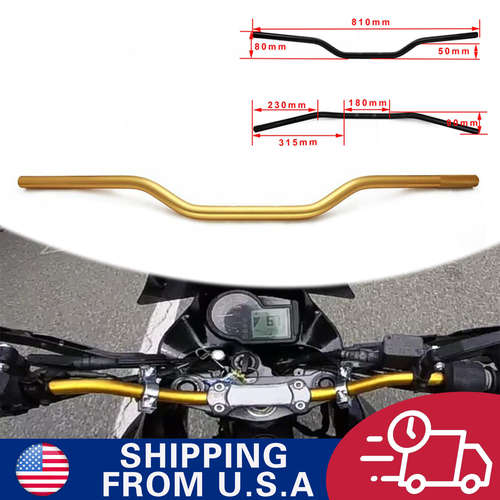 7/8" 22mm Motorcycle Handlebar Gold Universal For Motocross Dirt Pit ...