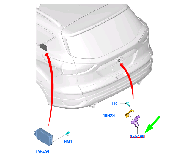 FORD KUGA MK2 C520 Rear Parking Camera EV4T-19G490-BB 2041317 NEW ...