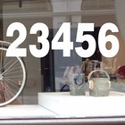 BUSINESS ADDRESS NUMBER VINYL DECAL ON WINDOW STREET NUMBER STICKER | eBay