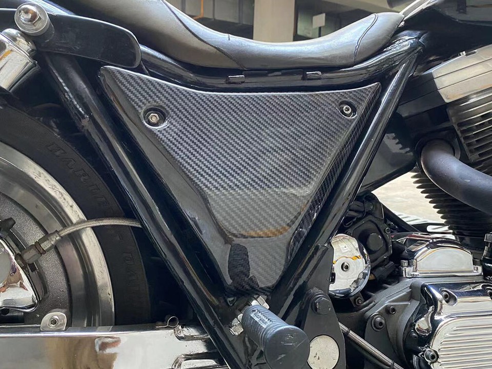 1987-2000 Harley FXR FXRT FXRP Super Glide Black 100% Carbon Fiber Side ...