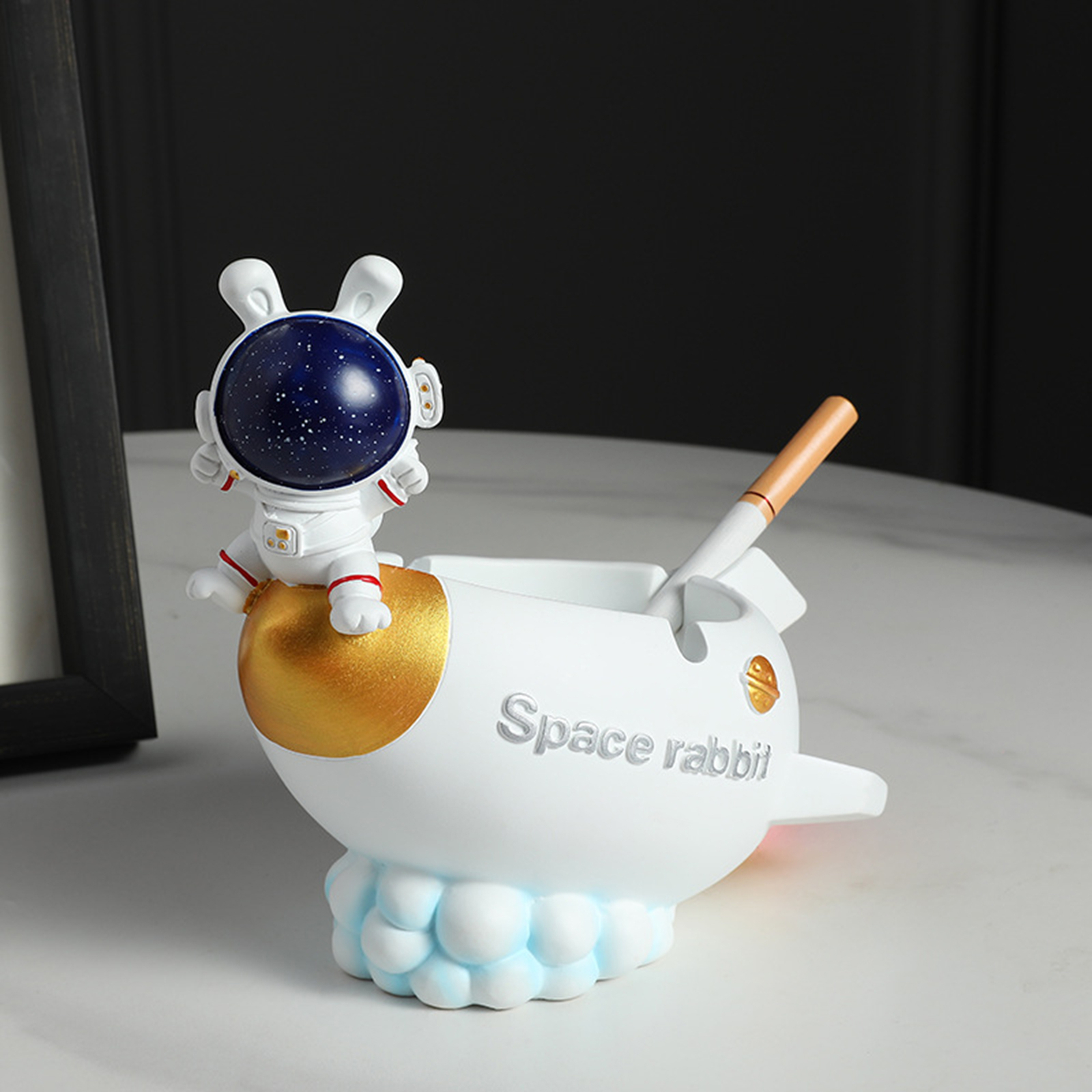 Spaceman Rabbit Decor Cute Gifts Astronaut Bunny Rocket Shaped Ashtray ...