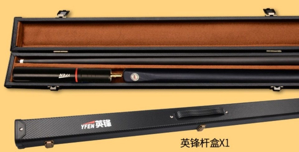 YFEN 57" Black Carbon Fiber Billiard Pool Cue Stick 10.2mm + Extender ...