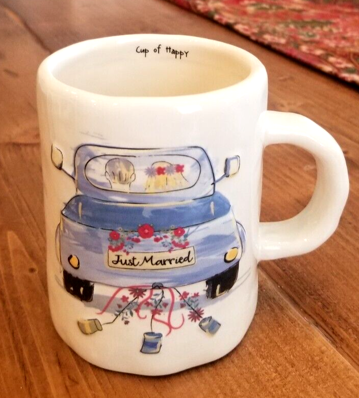 Natural Life Just Married Cup of Happy Mug #343 Blue Truck with Flowers ...